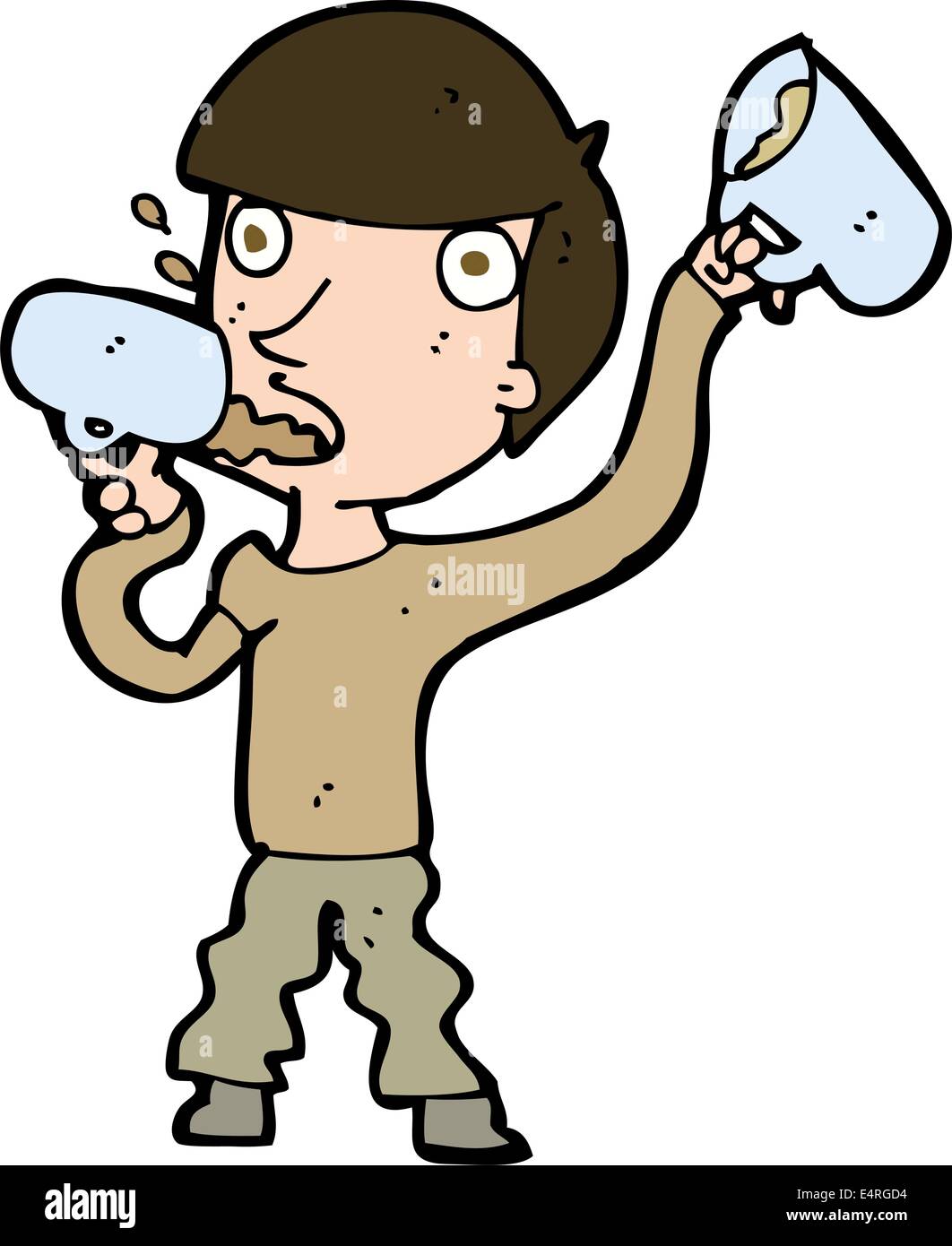 cartoon man drinking beer Stock Vector Image & Art - Alamy