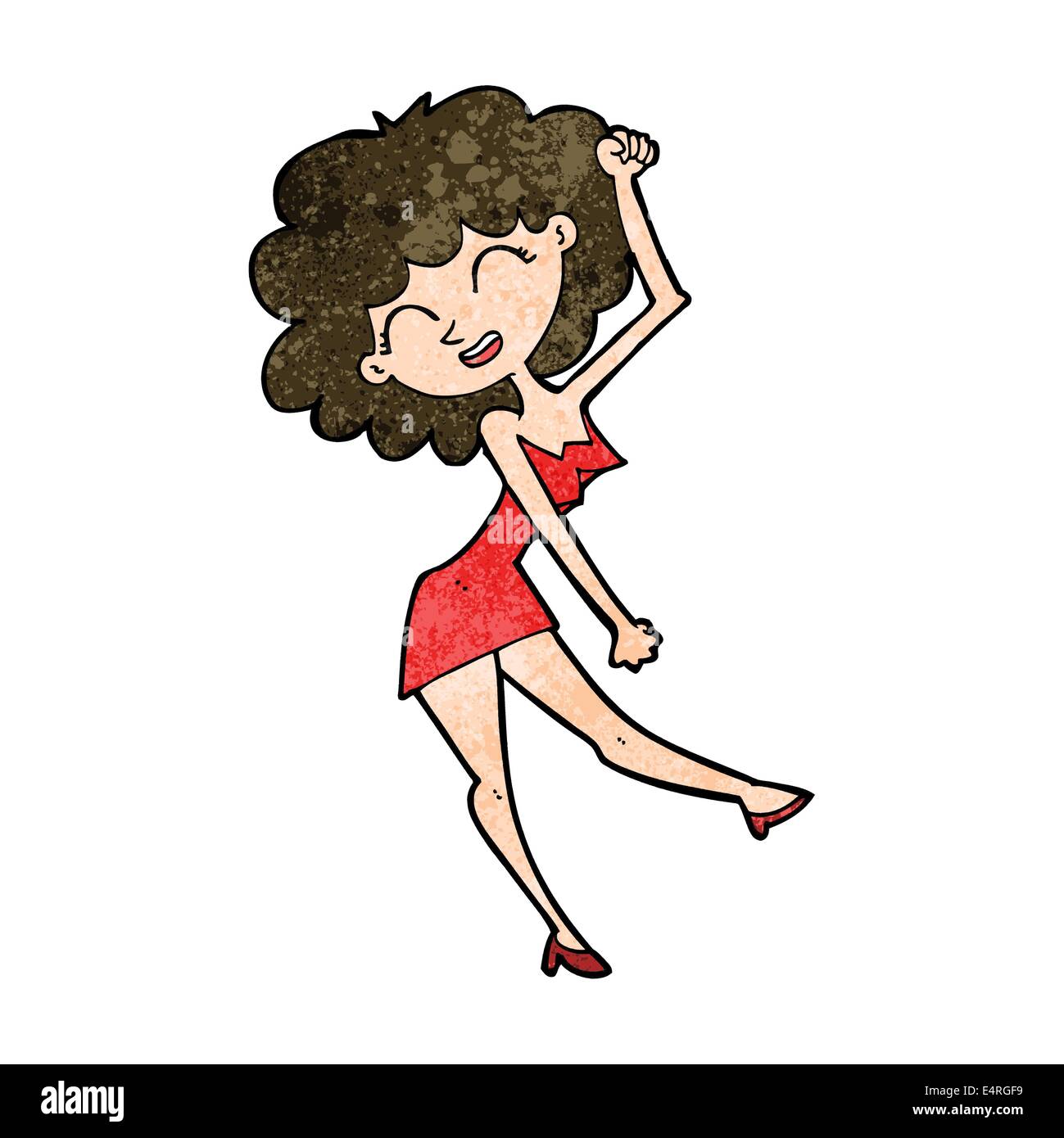 Cartoon crazy dancing girl Cut Out Stock Images & Pictures - Alamy