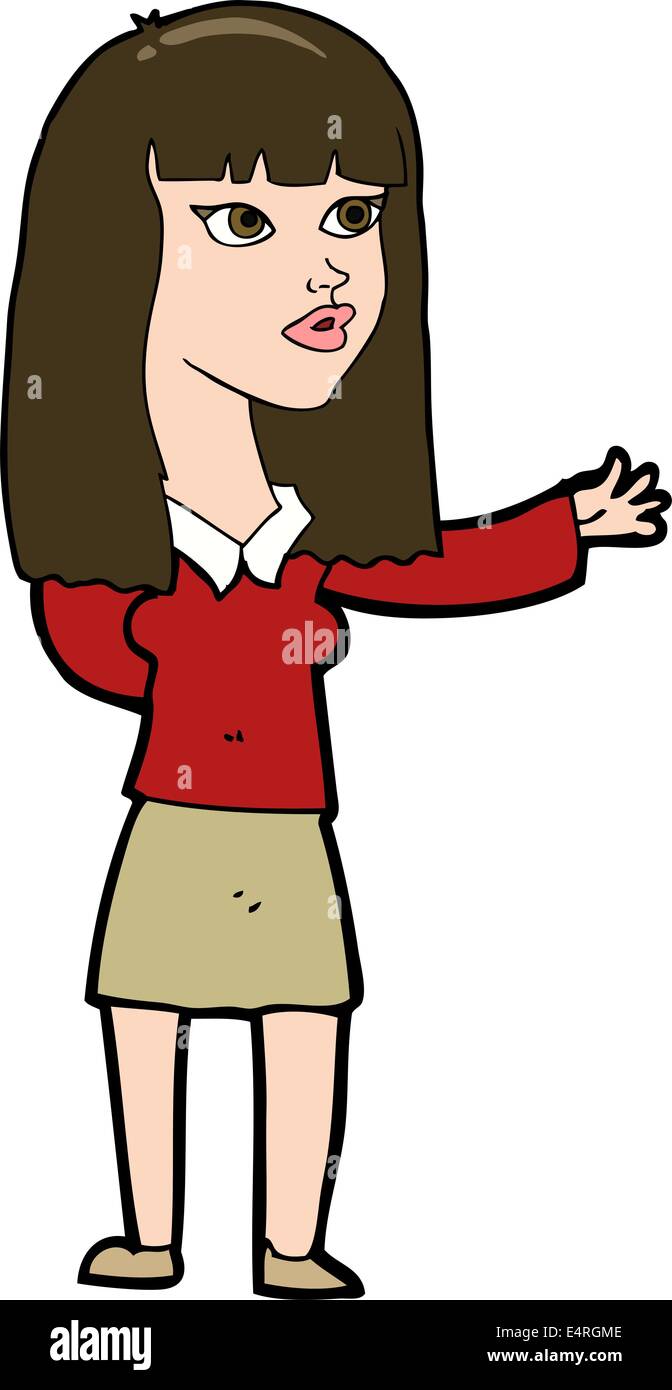 cartoon woman gesturing to show something Stock Vector Image & Art - Alamy