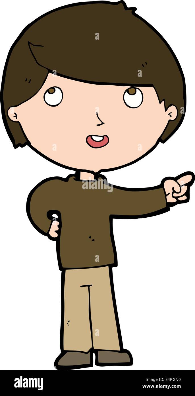 cartoon boy pointing Stock Vector Image & Art - Alamy