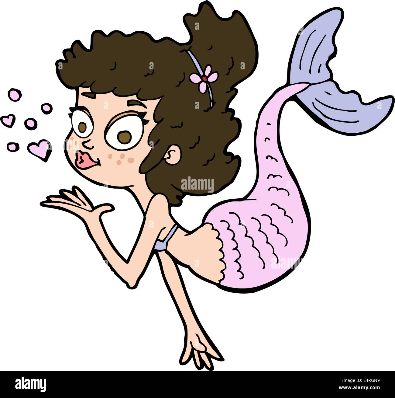 cartoon pretty mermaid Stock Vector Image & Art - Alamy