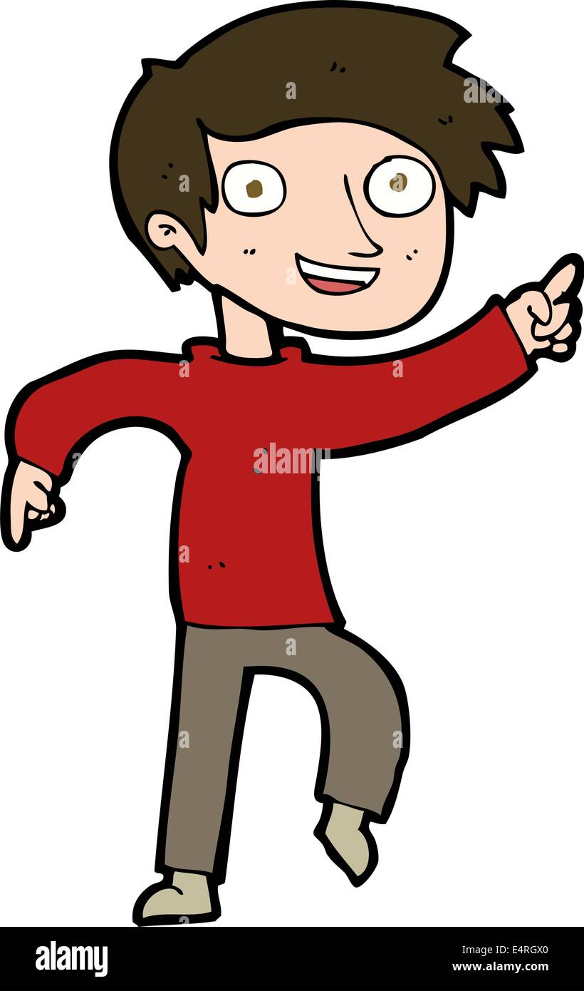 cartoon happy boy pointing Stock Vector Image & Art - Alamy