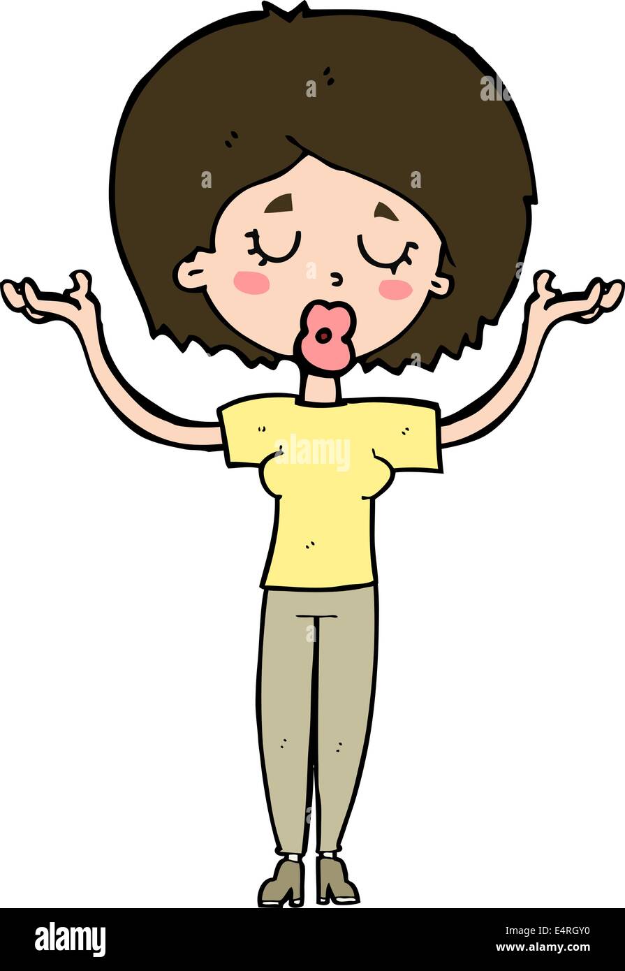 cartoon peaceful woman Stock Vector Image & Art - Alamy