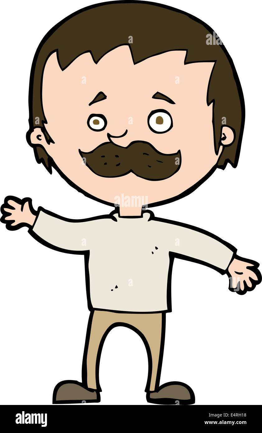 cartoon man with mustache waving Stock Vector Image & Art - Alamy