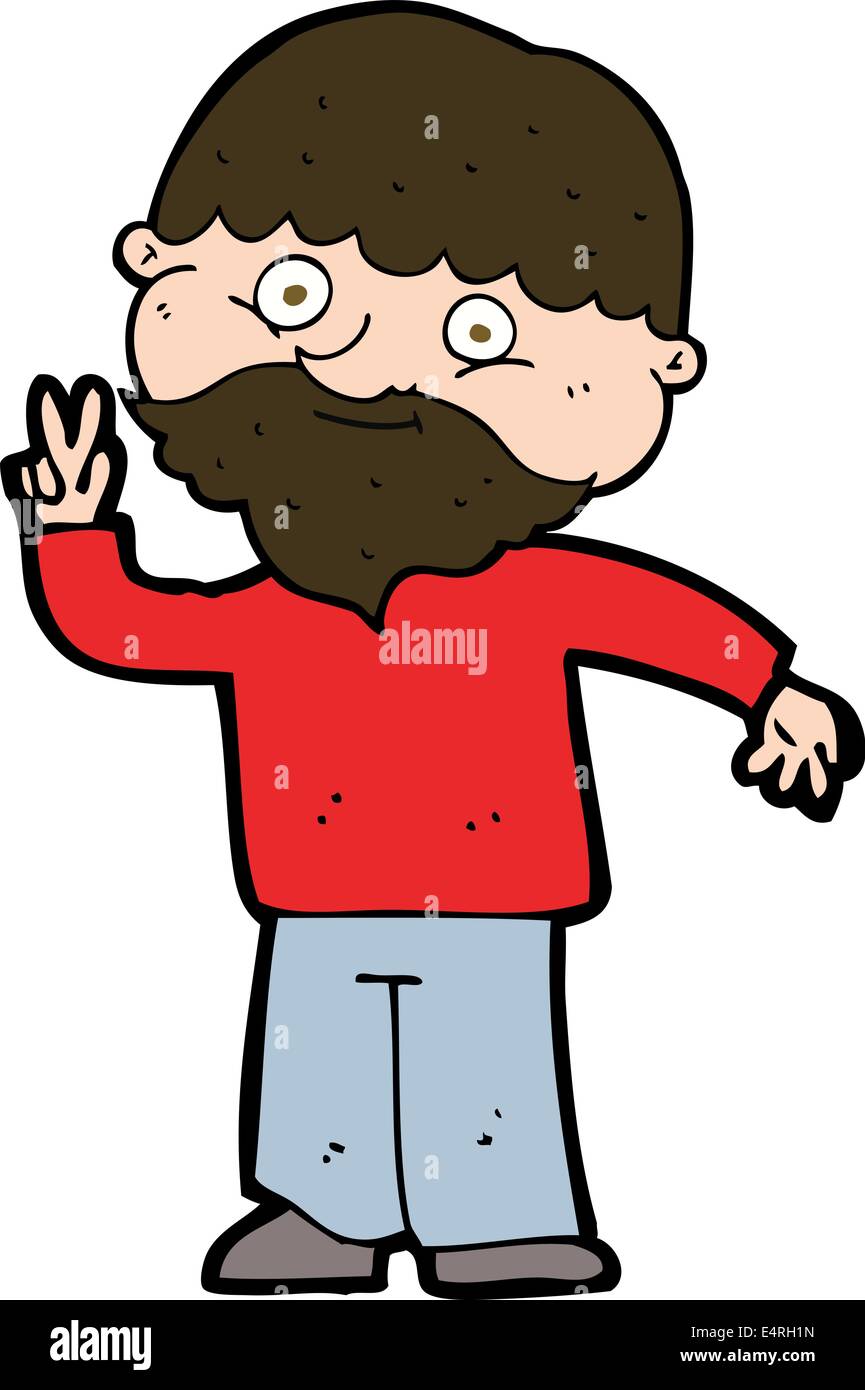 cartoon man giving peace sign Stock Vector Image & Art - Alamy