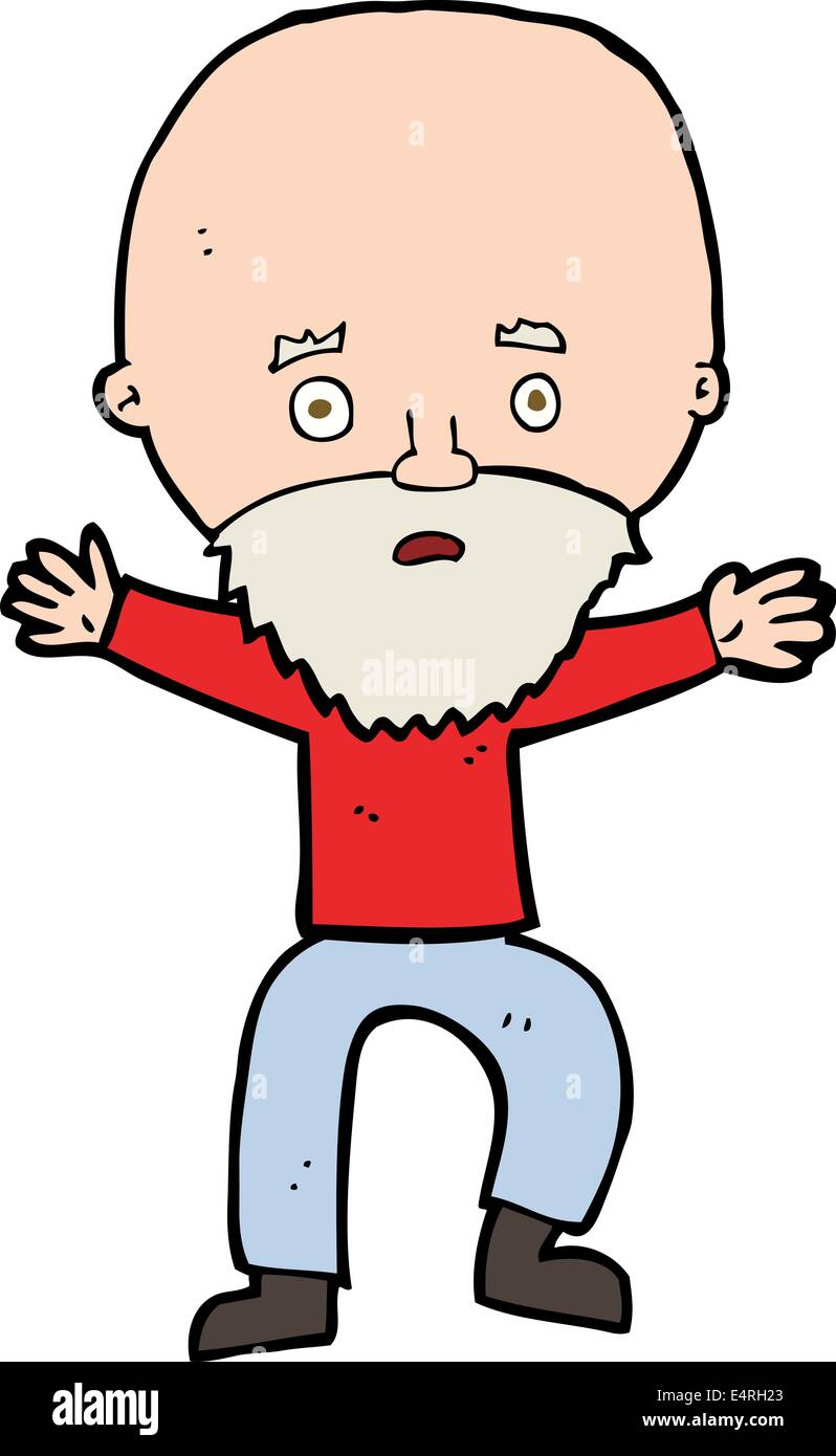Cartoon panicking old man hi-res stock photography and images - Alamy