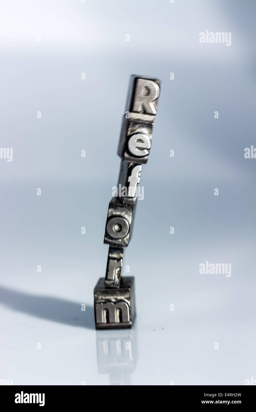 "The word ""Reform"" in letters of lead written. Symbolic photo for ...
