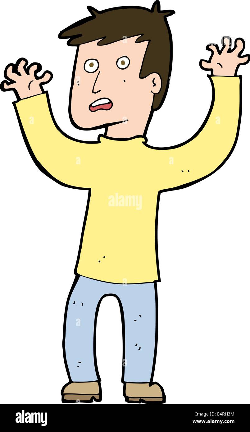 cartoon terrified man Stock Vector Image & Art - Alamy