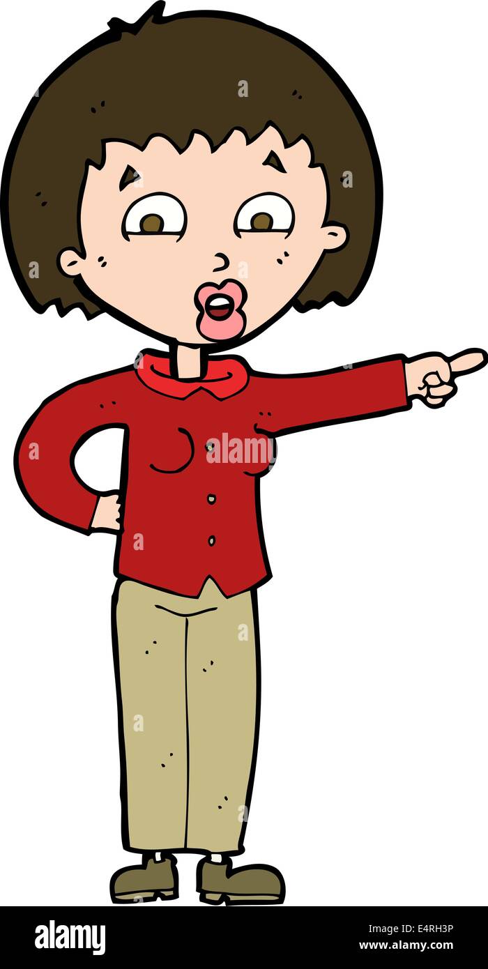 cartoon pointing woman Stock Vector Image & Art - Alamy