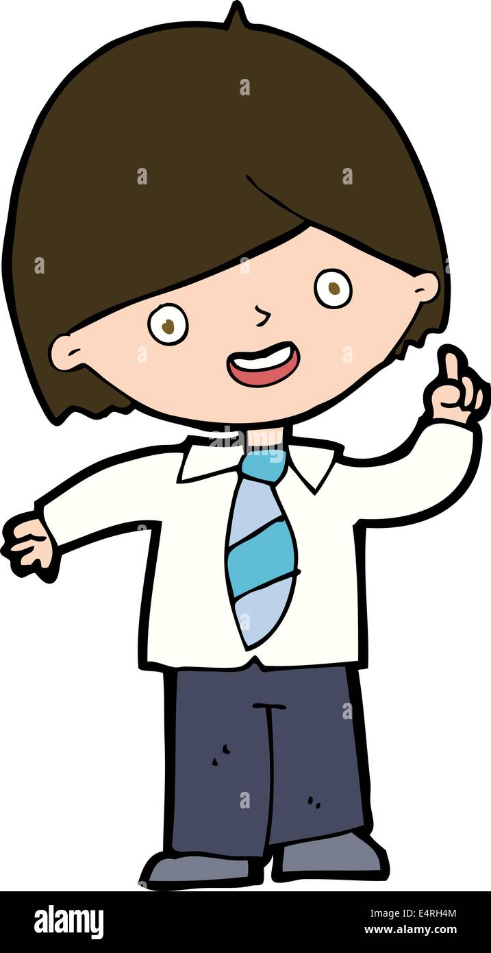 cartoon school boy answering question Stock Vector Image & Art - Alamy