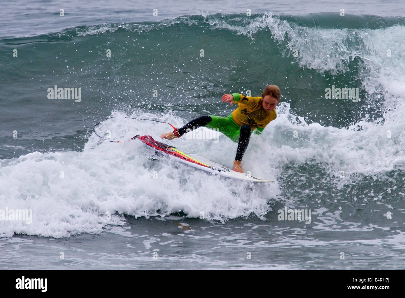 Surfing competition of the Switchfoot Bro-Am held in Encinitas ...