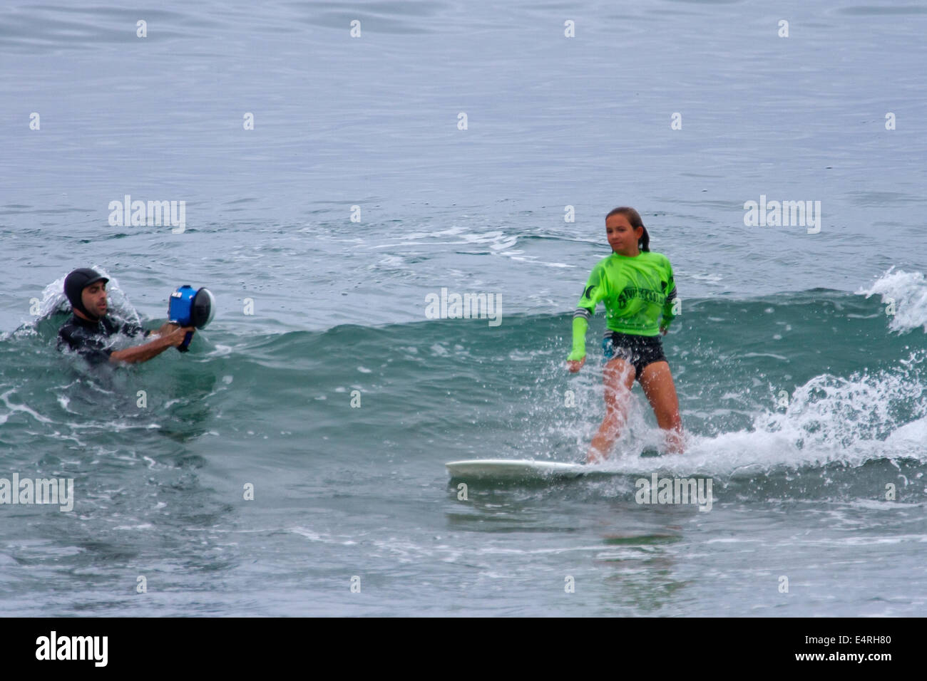 Surfing competition of the Switchfoot Bro-Am held in Encinitas ...