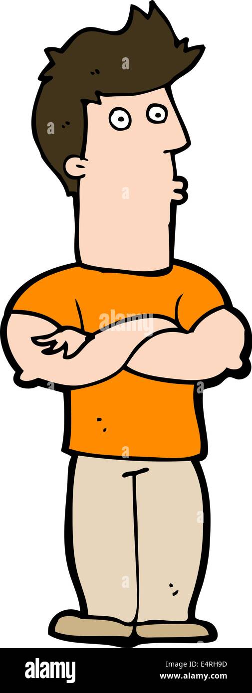 cartoon man with folded arms Stock Vector Image & Art - Alamy