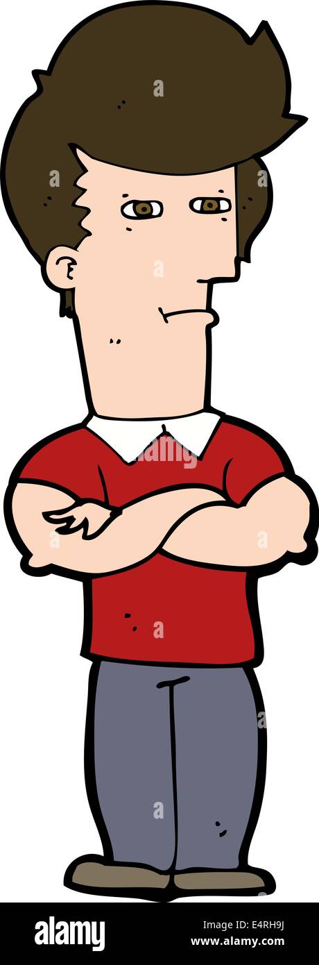cartoon man with folded arms Stock Vector Image & Art - Alamy