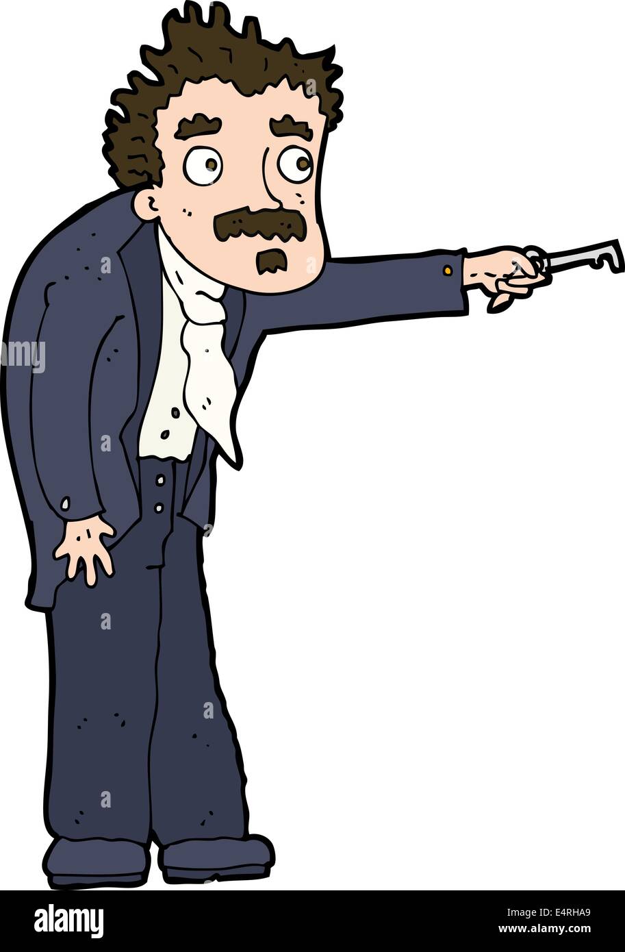 cartoon man trembling with key unlocking Stock Vector Image & Art - Alamy