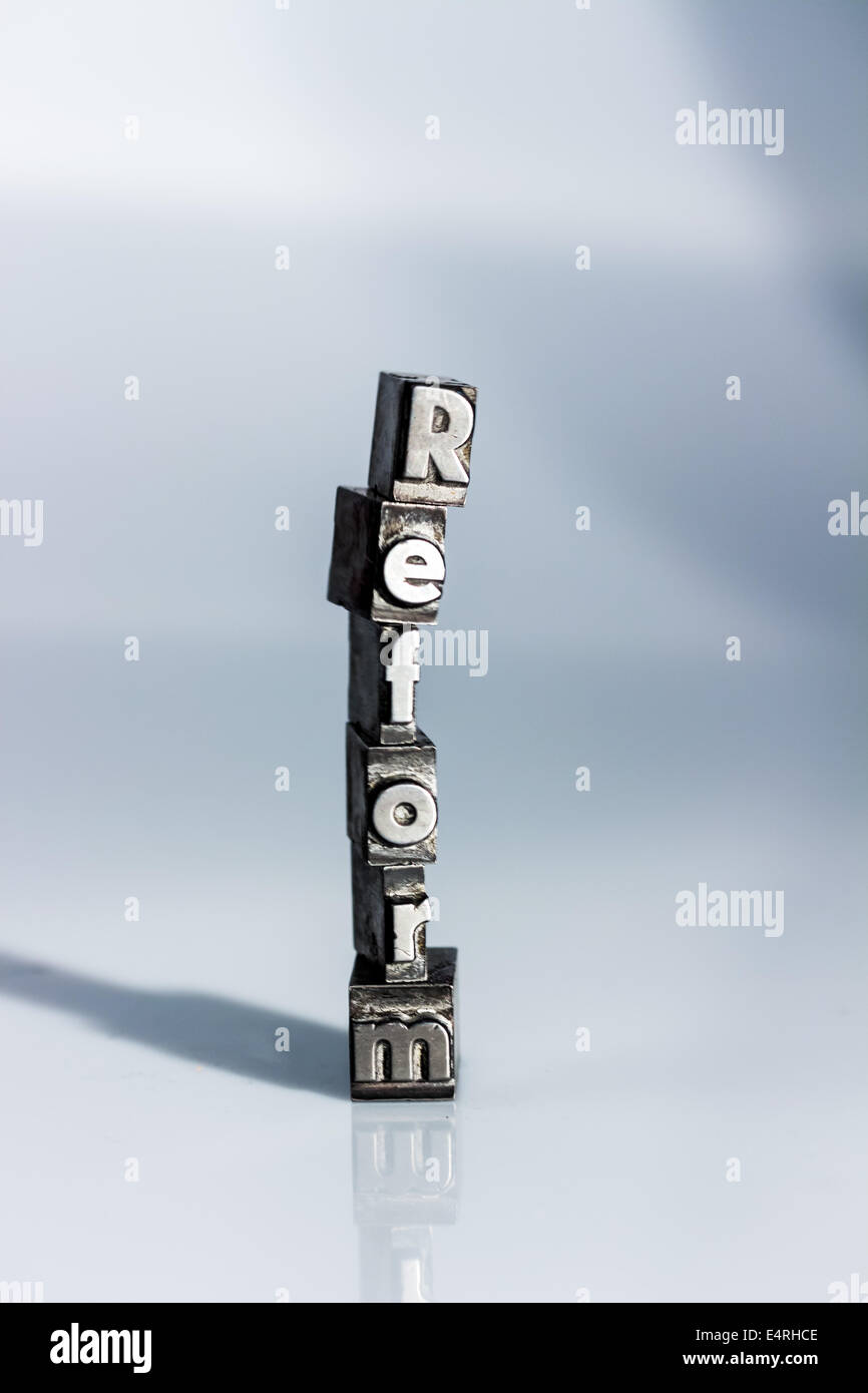 "The word ""Reform"" in letters of lead written. Symbolic photo for ...