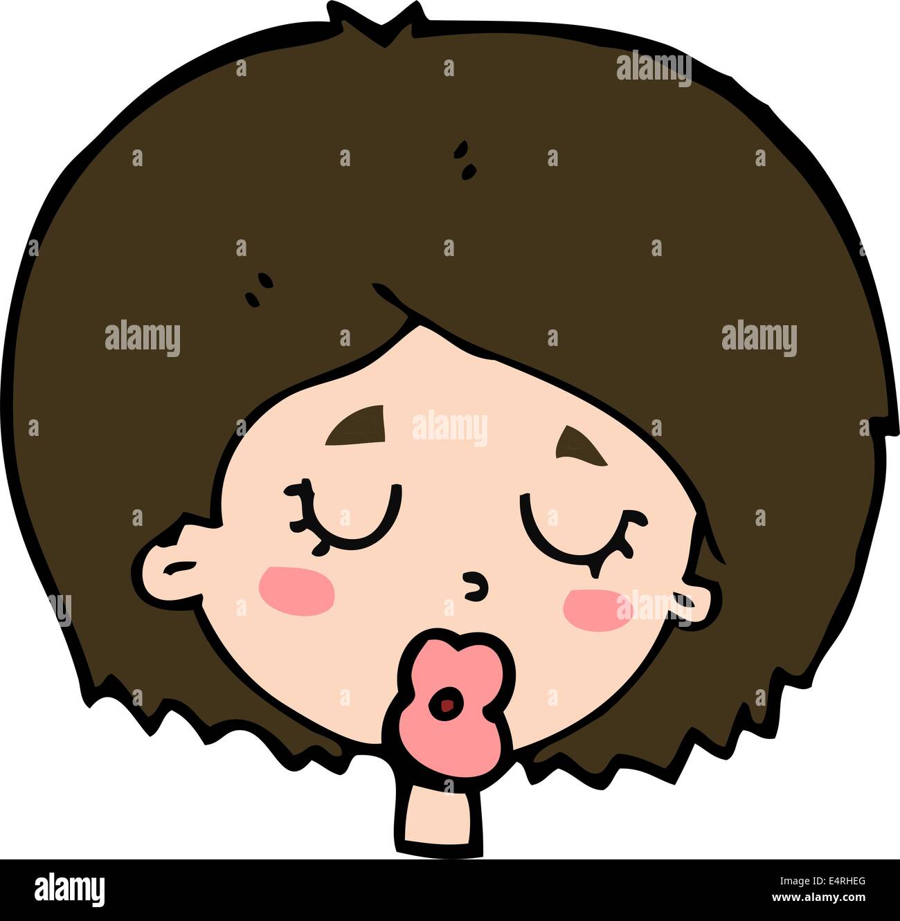 cartoon woman with eyes closed Stock Vector Image & Art - Alamy