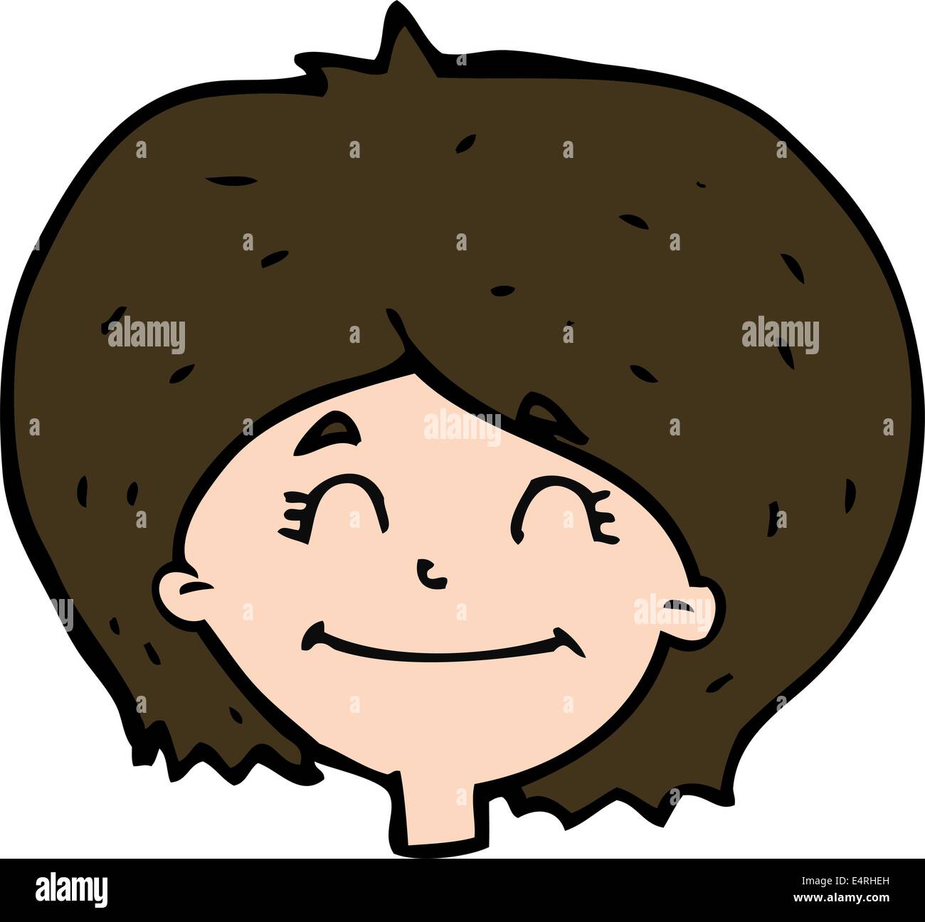 cartoon happy female face Stock Vector Image & Art - Alamy
