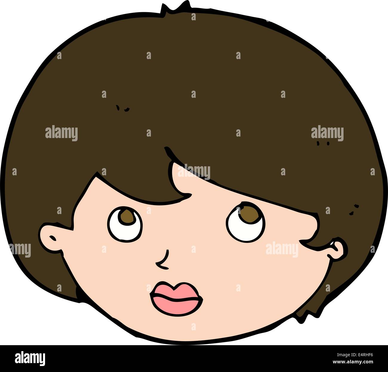 cartoon female face looking upwards Stock Vector Image & Art - Alamy