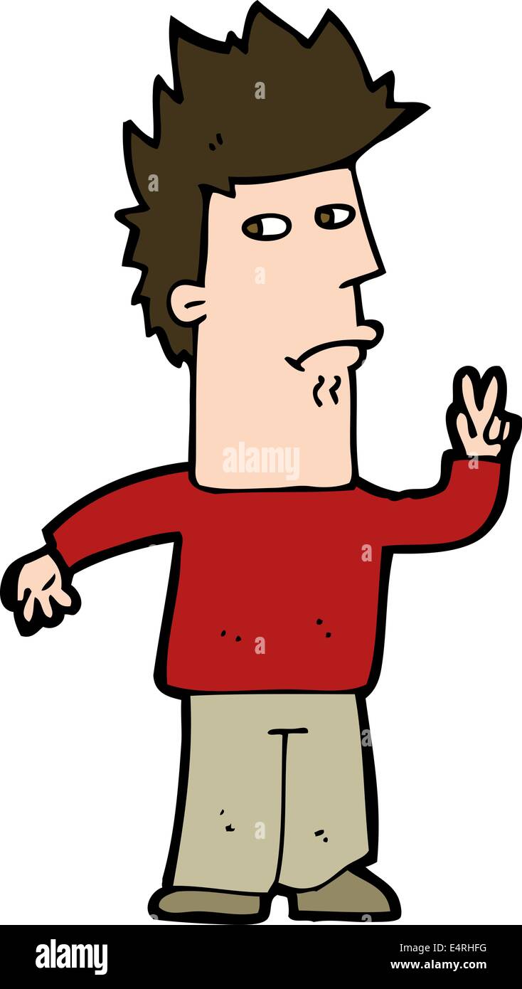 cartoon man giving peace sign Stock Vector Image & Art - Alamy