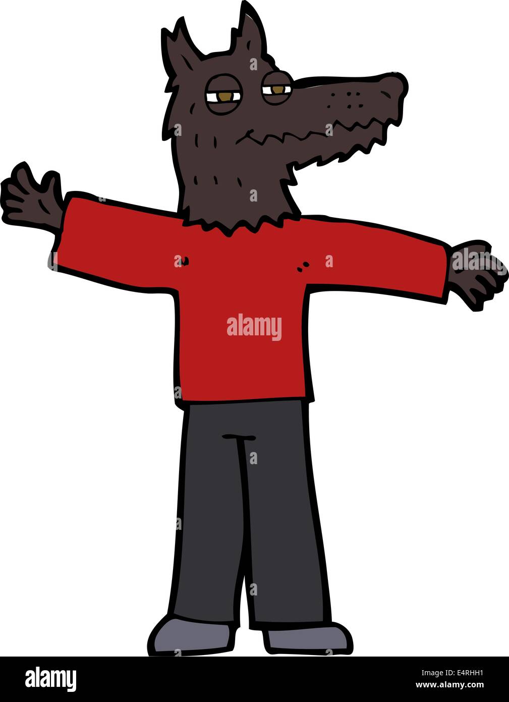 cartoon happy wolf man Stock Vector Image & Art - Alamy