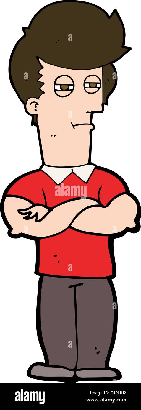 cartoon man with folded arms Stock Vector Image & Art - Alamy