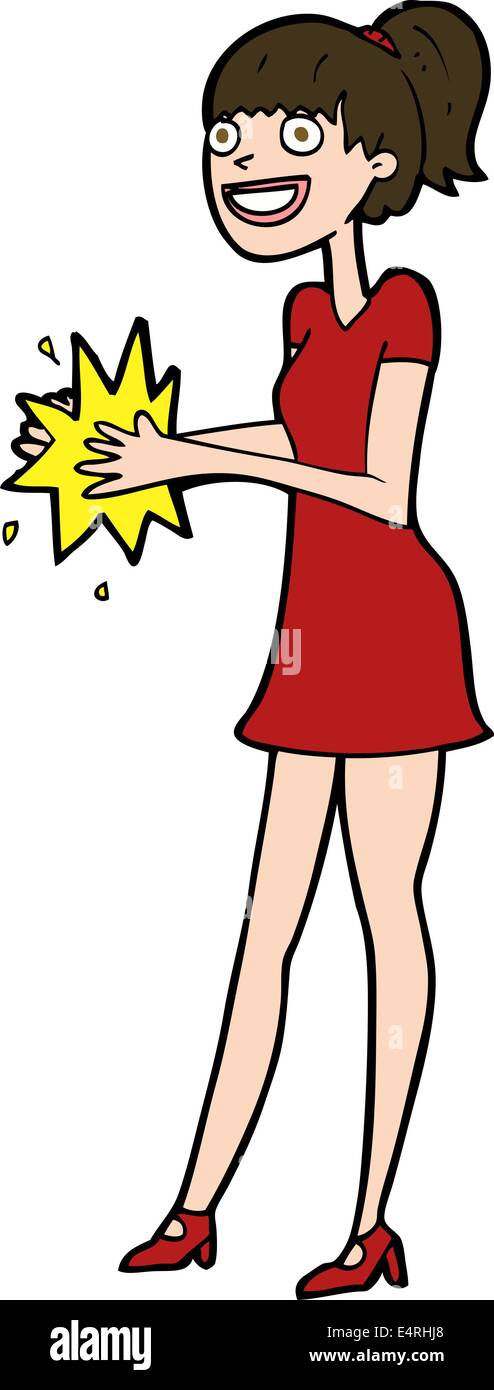 cartoon woman clapping hands Stock Vector Image & Art - Alamy