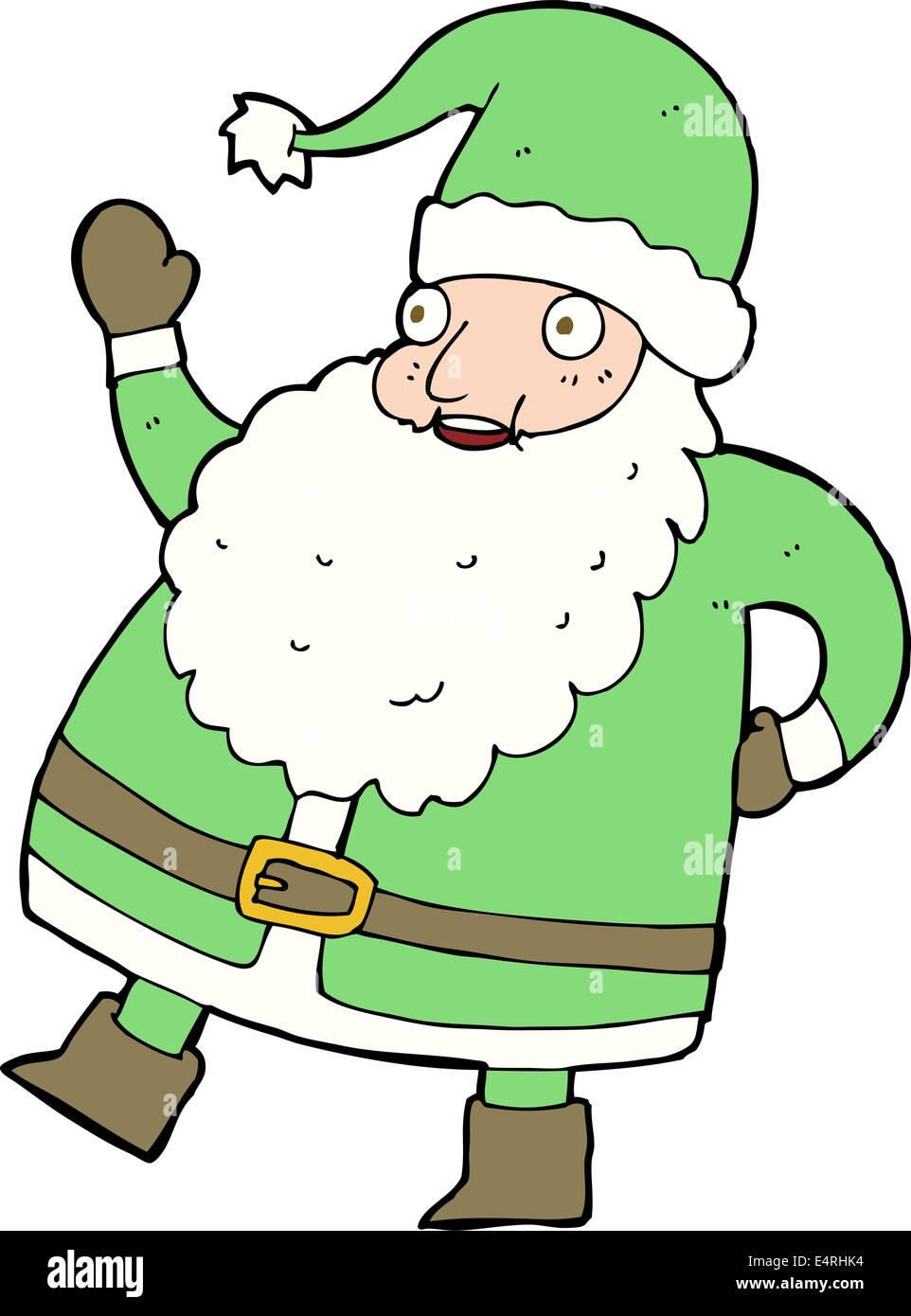 funny waving santa claus cartoon Stock Vector Image & Art - Alamy