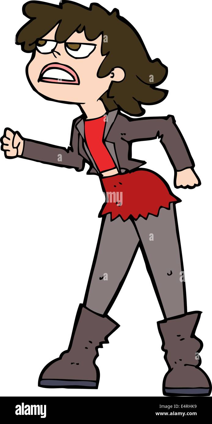 cartoon angry biker girl Stock Vector Image & Art - Alamy