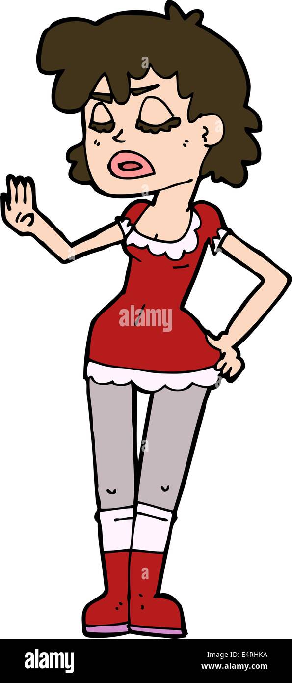 cartoon woman making dismissive gesture Stock Vector Image & Art - Alamy