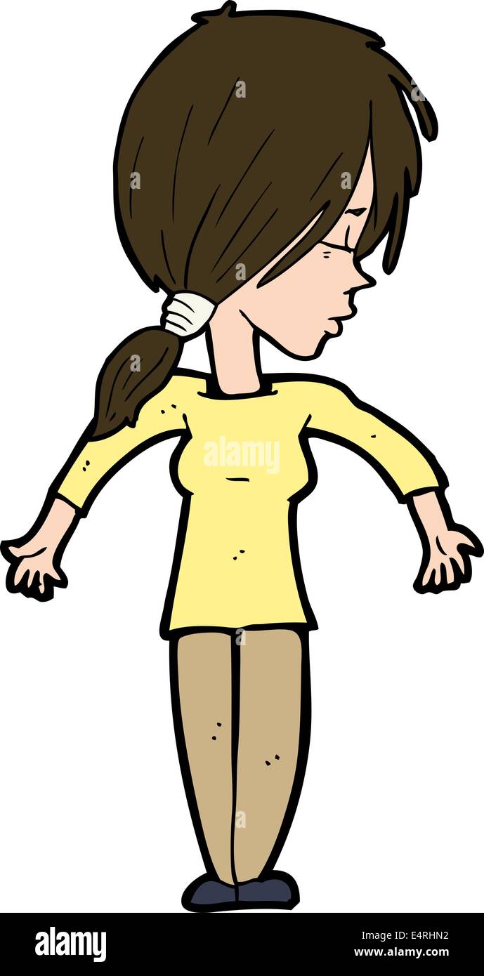 cartoon woman shrugging shoulders Stock Vector Image & Art - Alamy