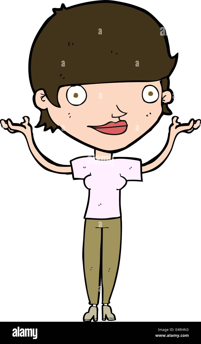 cartoon woman holding arms in air Stock Vector Image & Art - Alamy