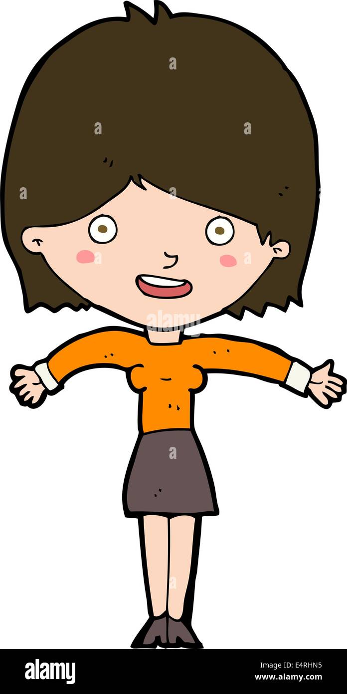 cartoon excited woman Stock Vector Image & Art - Alamy