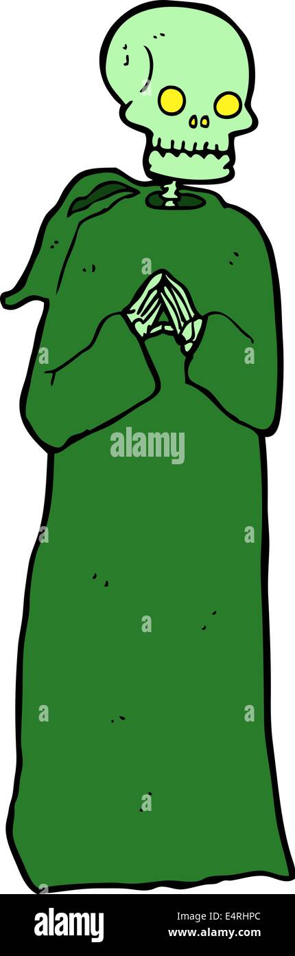 Cartoon skeleton in black robe hi-res stock photography and images - Alamy