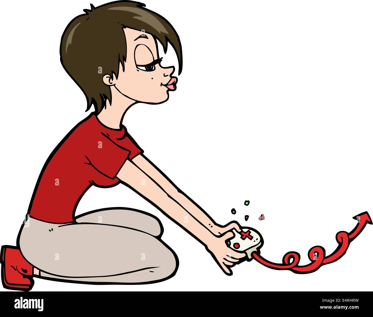 cartoon girl playing computer games Stock Vector Image & Art - Alamy