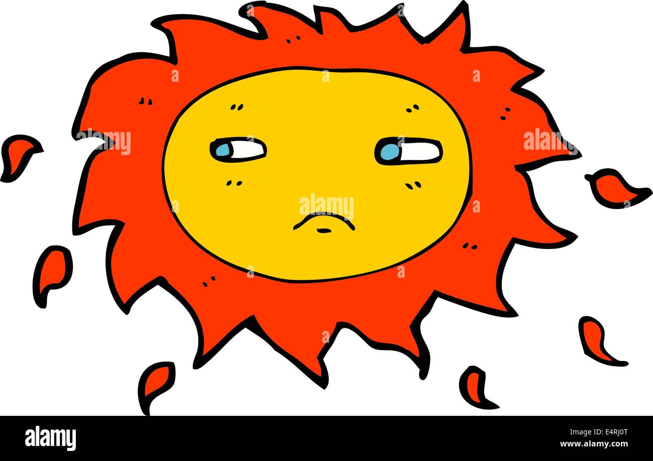 cartoon sad sun Stock Vector Image & Art - Alamy