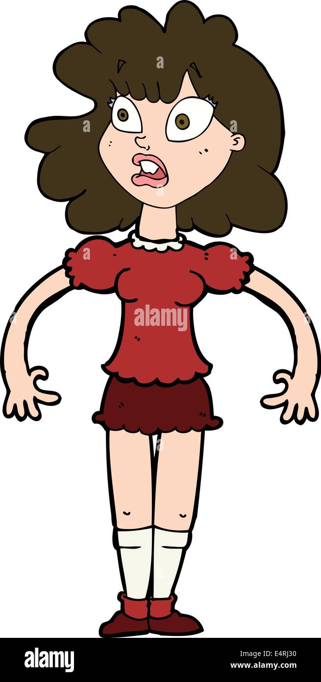cartoon pretty girl with shocked expression Stock Vector Image & Art ...
