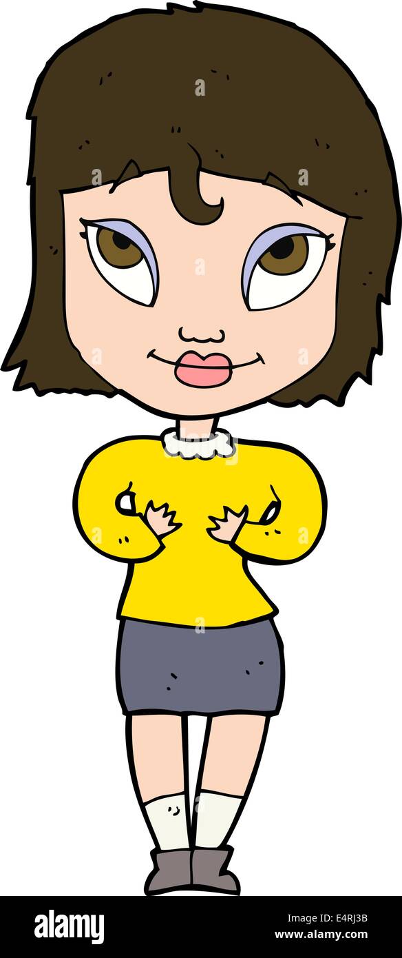 cartoon woman gesturing at self Stock Vector Image & Art - Alamy
