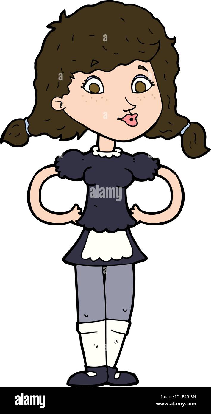 cartoon happy waitress woman Stock Vector Image & Art - Alamy