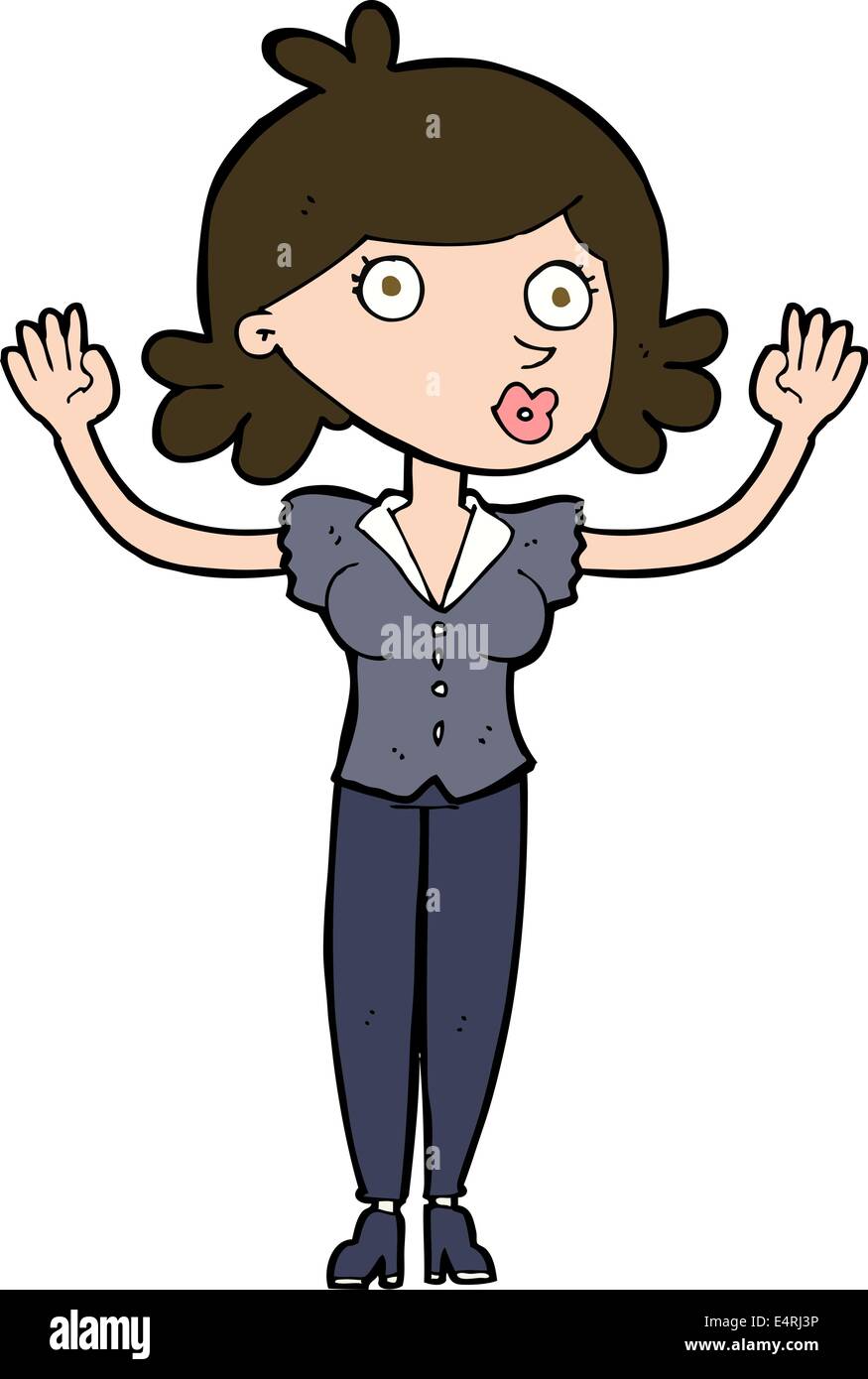 cartoon woman surrendering Stock Vector Image & Art - Alamy