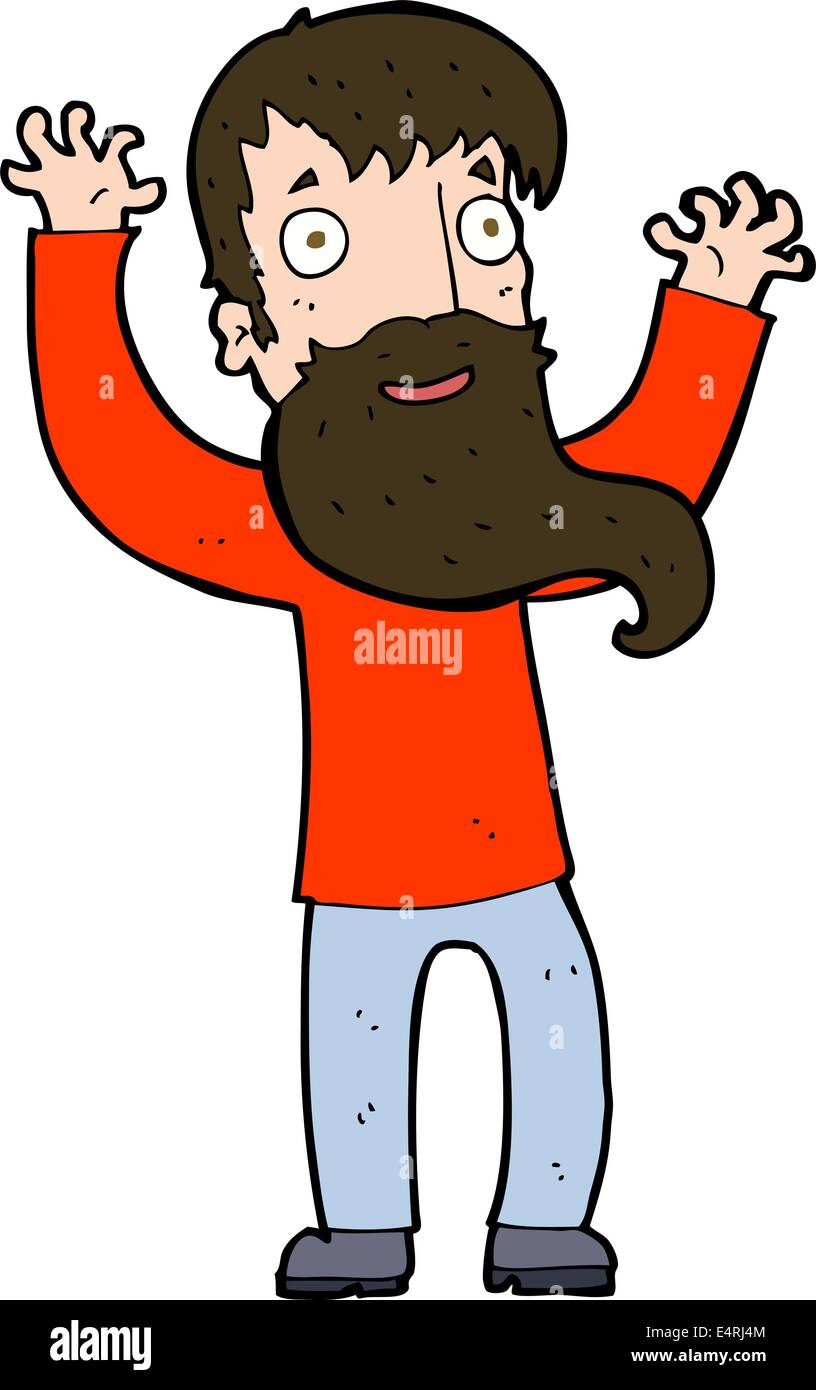 cartoon excited man with beard Stock Vector Image & Art - Alamy