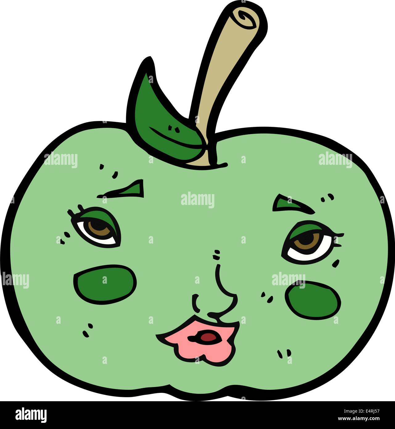 cartoon apple with face Stock Vector Image & Art - Alamy