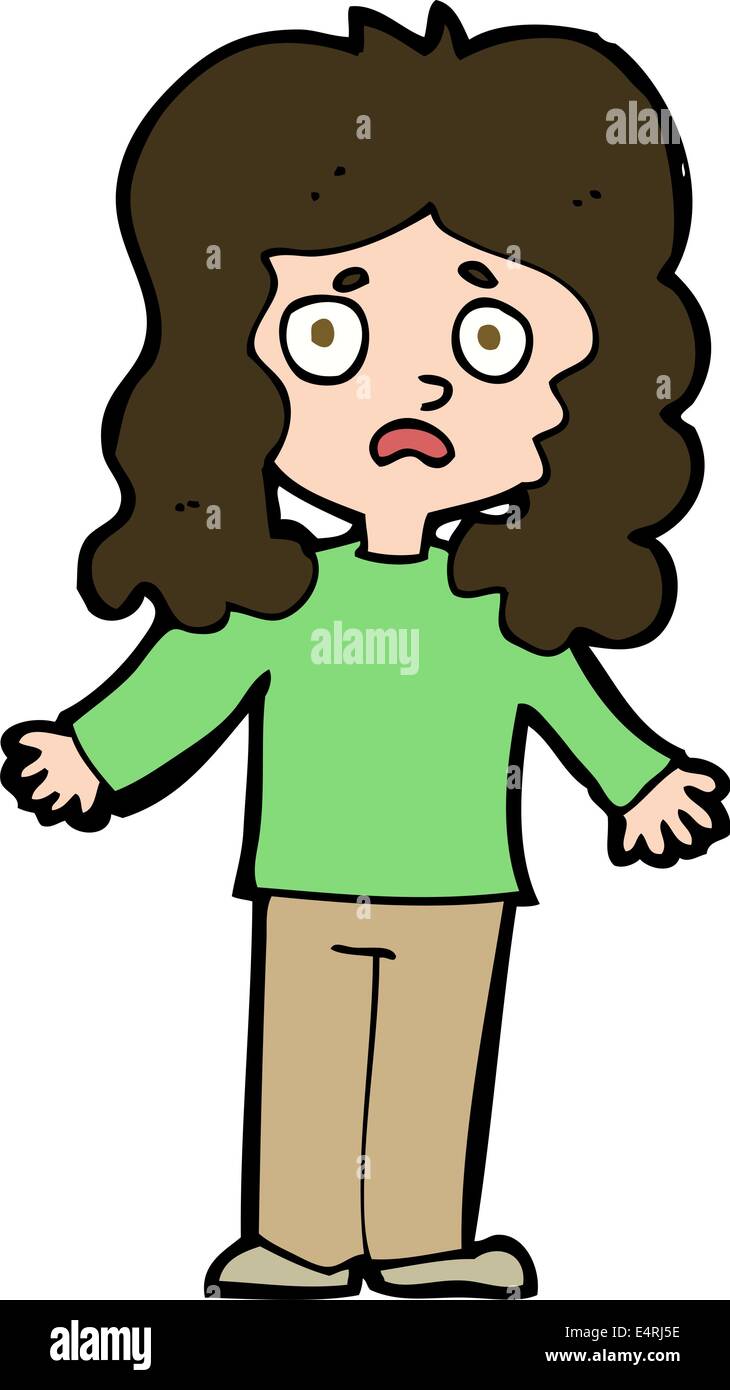 cartoon worried woman Stock Vector Image & Art - Alamy