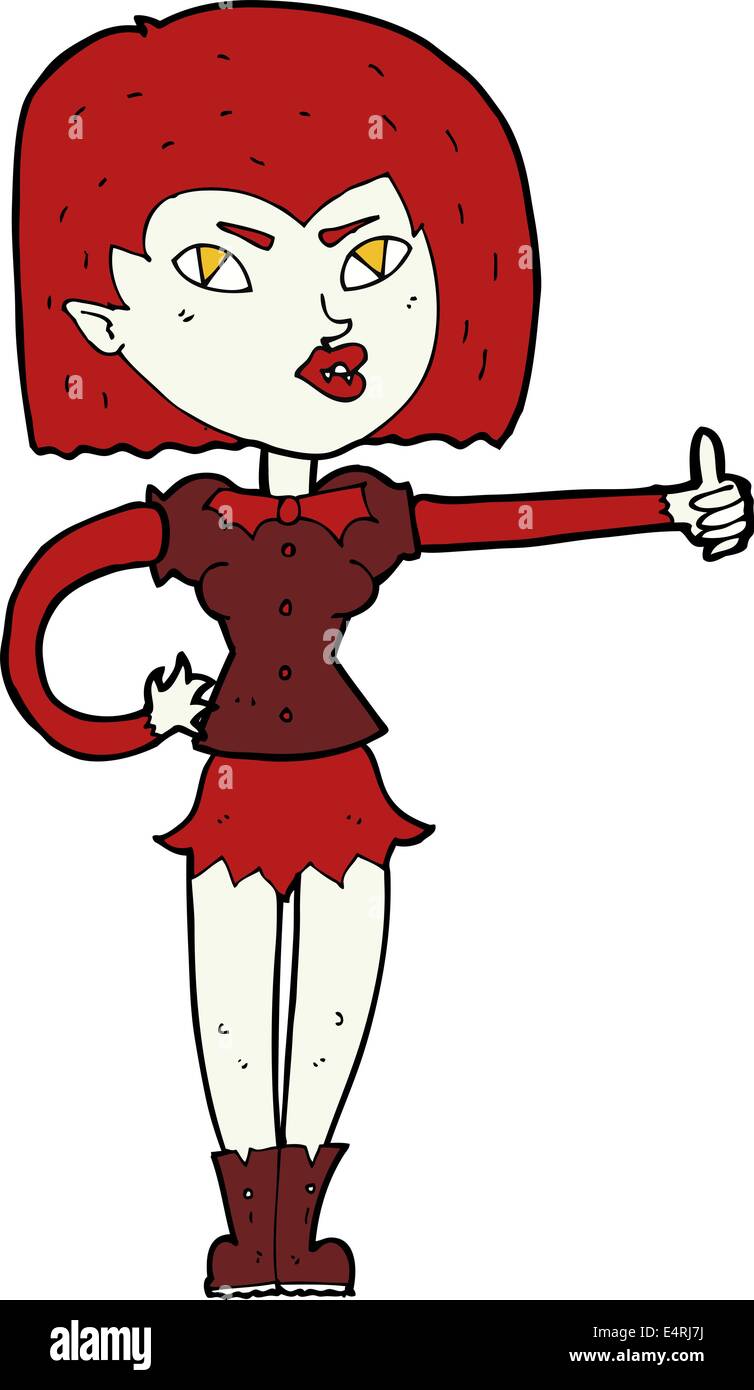 cartoon vampire girl giving thumbs up Stock Vector Image & Art - Alamy