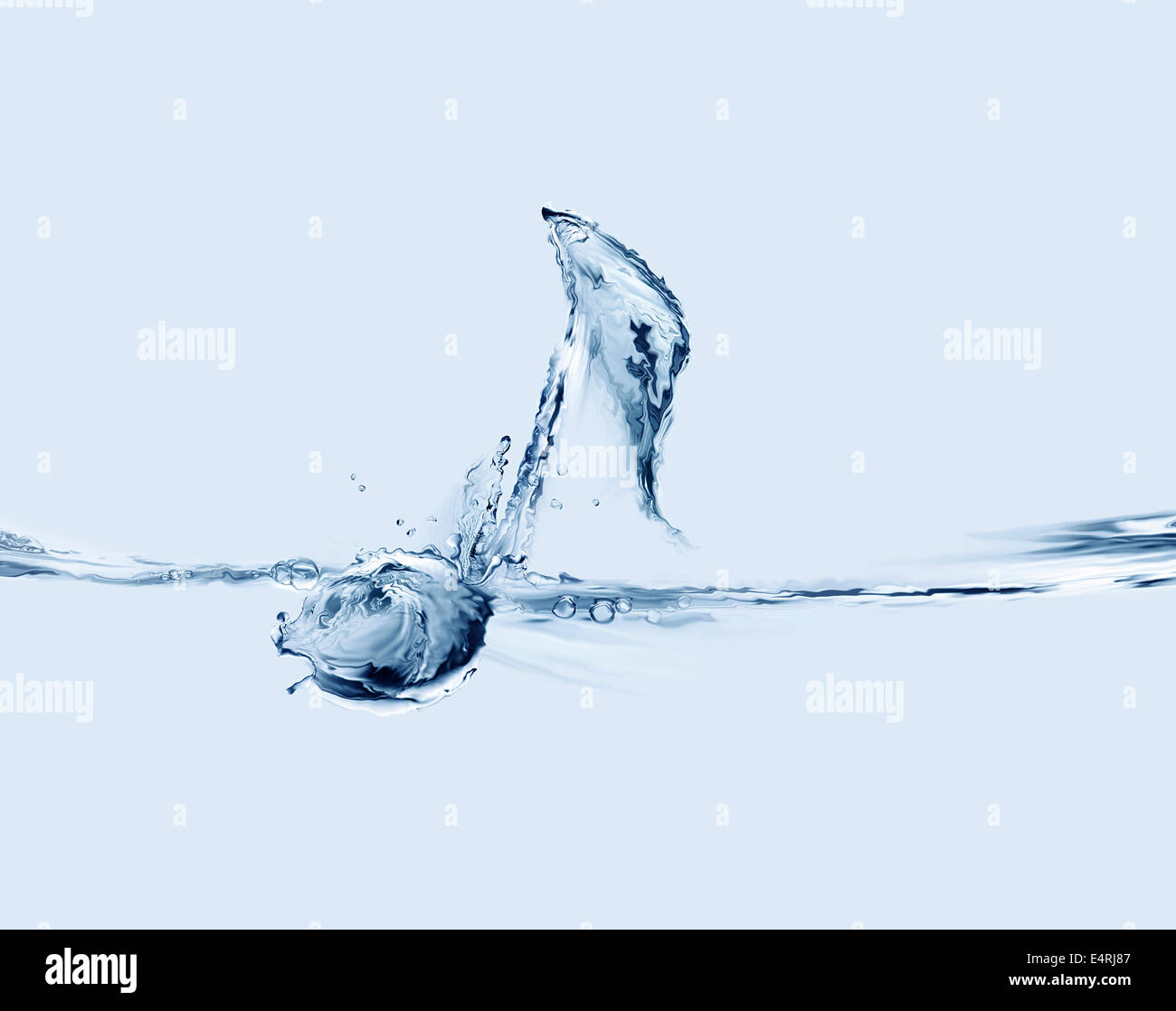 A blue musical note made of water floating on a music sheet line Stock ...