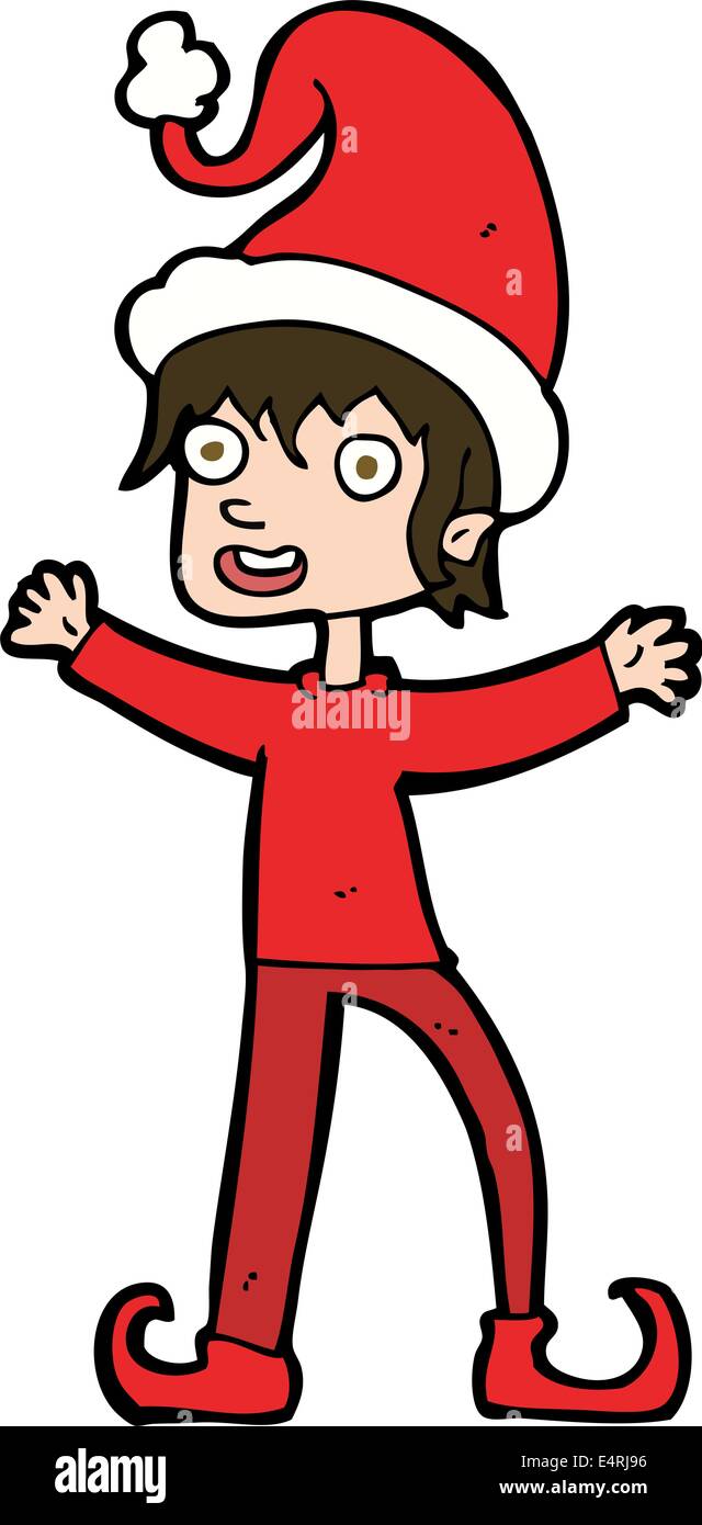 cartoon excited christmas elf Stock Vector Image & Art - Alamy