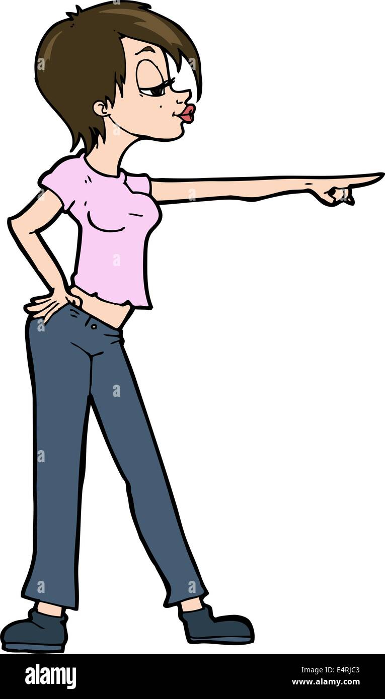 cartoon woman pointing Stock Vector Image & Art - Alamy