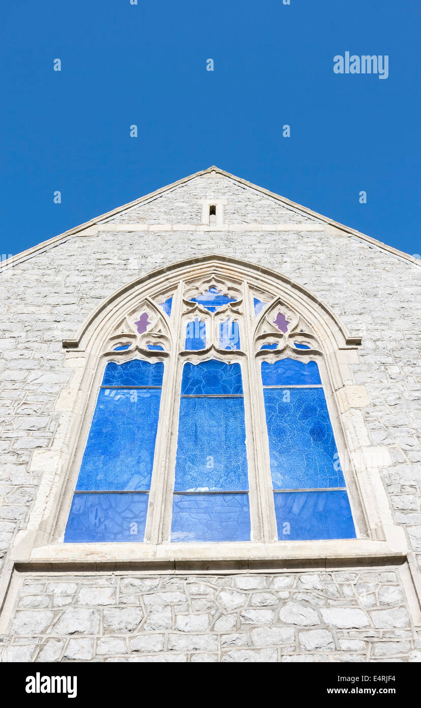 Angle shot Beautiful church window Stock Photo - Alamy