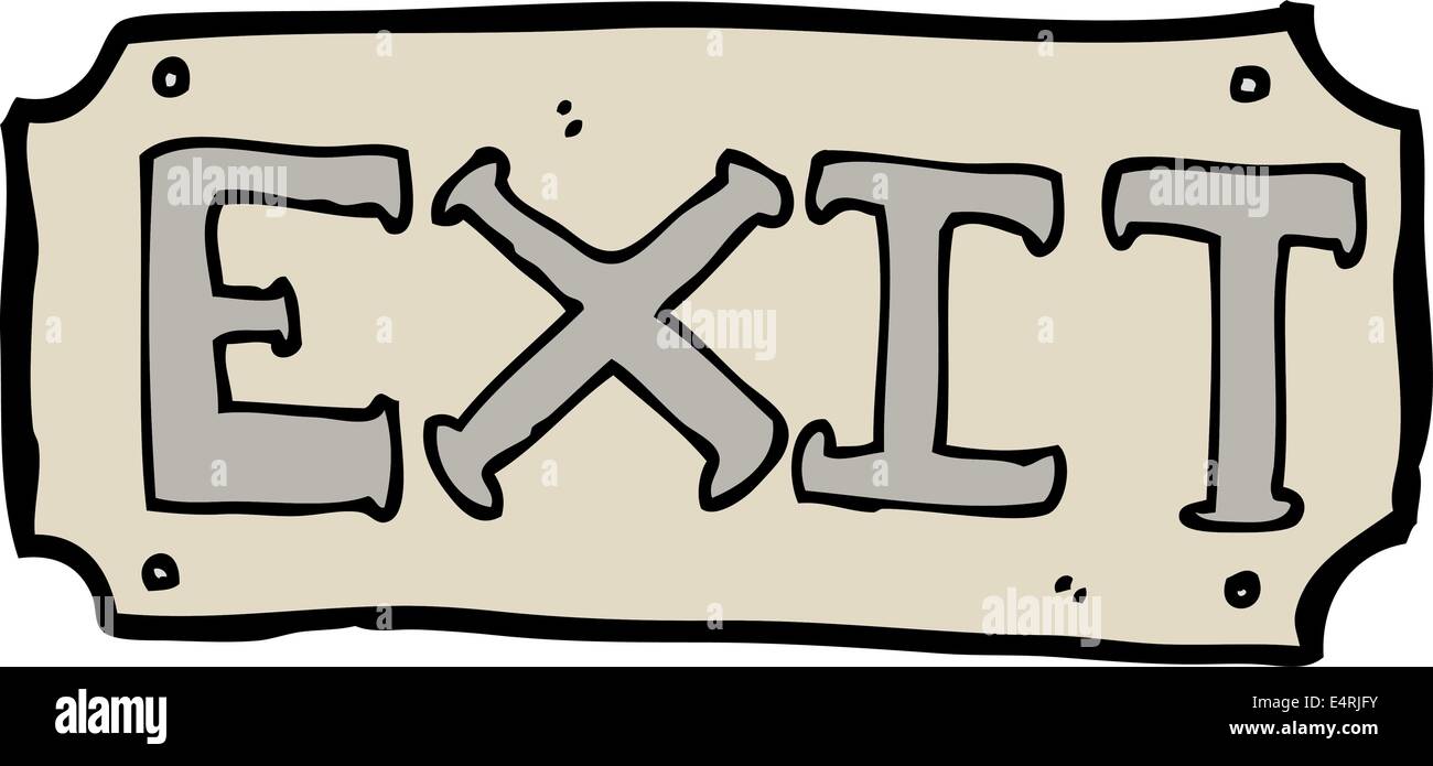 cartoon exit sign Stock Vector Image & Art - Alamy
