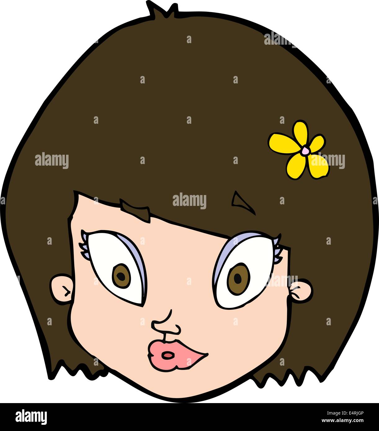 cartoon happy female face Stock Vector Image & Art - Alamy